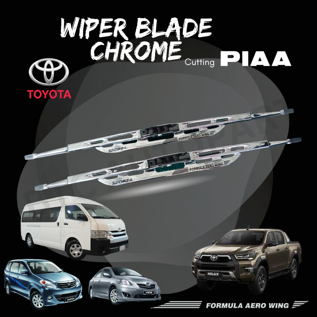 Wiper Blade Chrome PIAA Aero Wing For TOYOTA Vios Altis Yaris Hiace ...