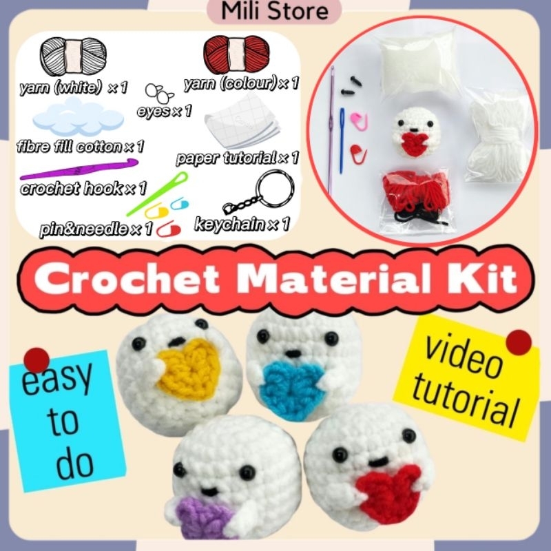 Crochet Material Kit crochet kit for beginners diy crochet amigurumi ...