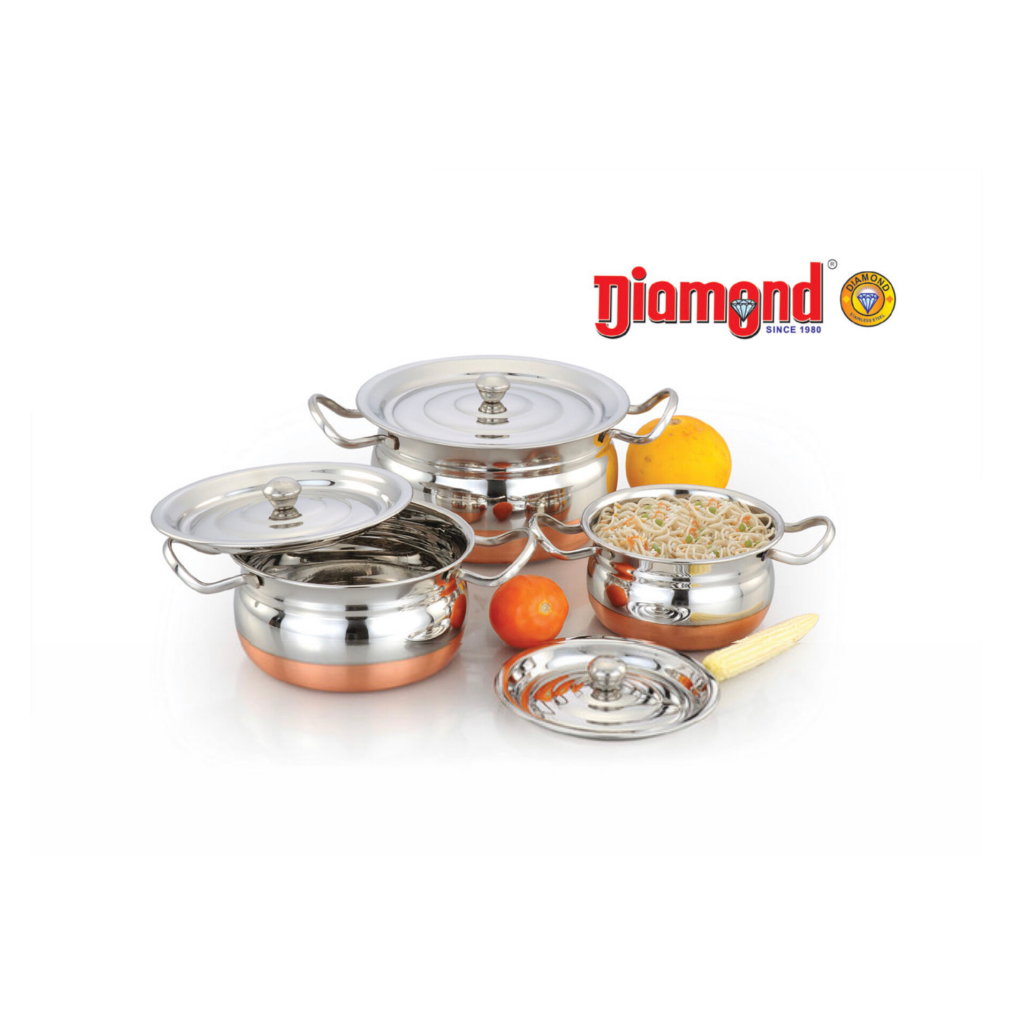 Product details of Diamond Copper Bottom 3 PCS Dish Set | Shopee Malaysia