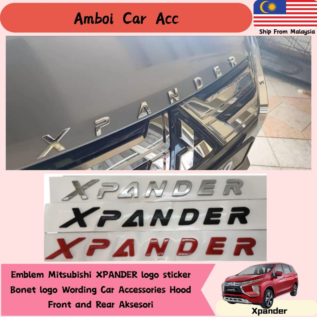 Emblem Mitsubishi XPANDER logo sticker Bonet logo Wording Car ...