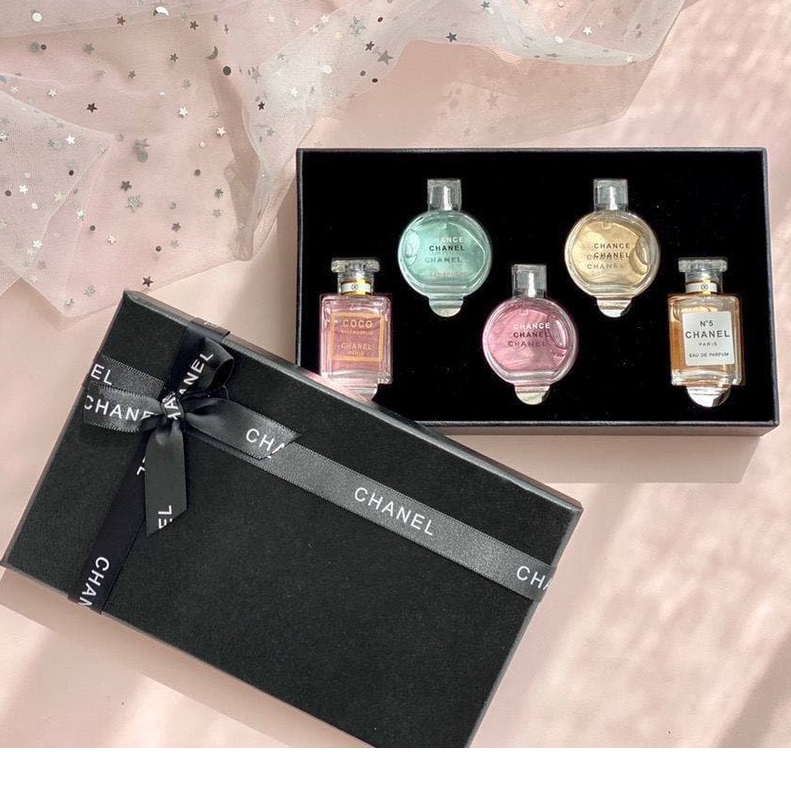 CHANEL 5IN1 GIFT BOX SET (BLACK BOX) | Shopee Malaysia