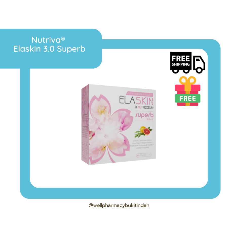 NUTRIVA ELASKIN 3.0 X Nutroxsun 6.6g 15sachets box (Buy 2 + 1 Free pack) | Shopee Malaysia