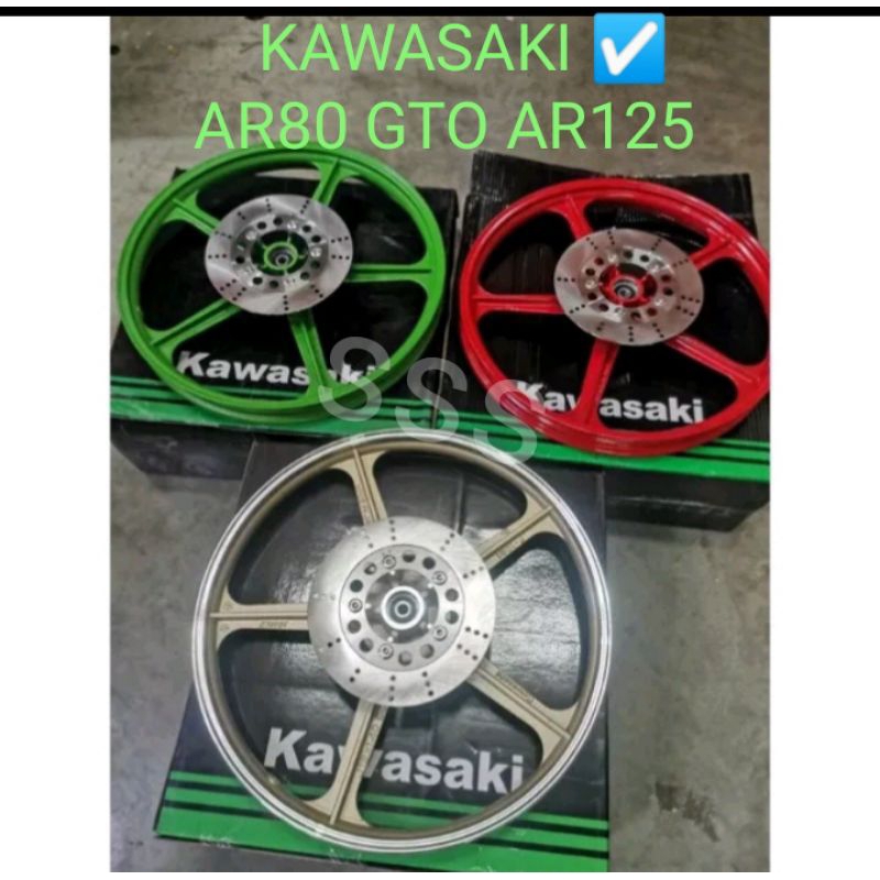Kawasaki🔥 Mesin Custom Ar80 AR125 GTO Sport Rim 18 TK1 7L 5 BATANG ENKEI ar white ex5 putih gold ...