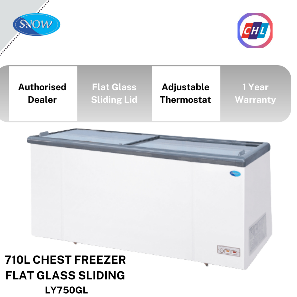 Snow (AUTHORISED DEALER) LY-750GL-L 2 Door Glass Freezer with Inner Lamp (Gross 710L) | Shopee ...