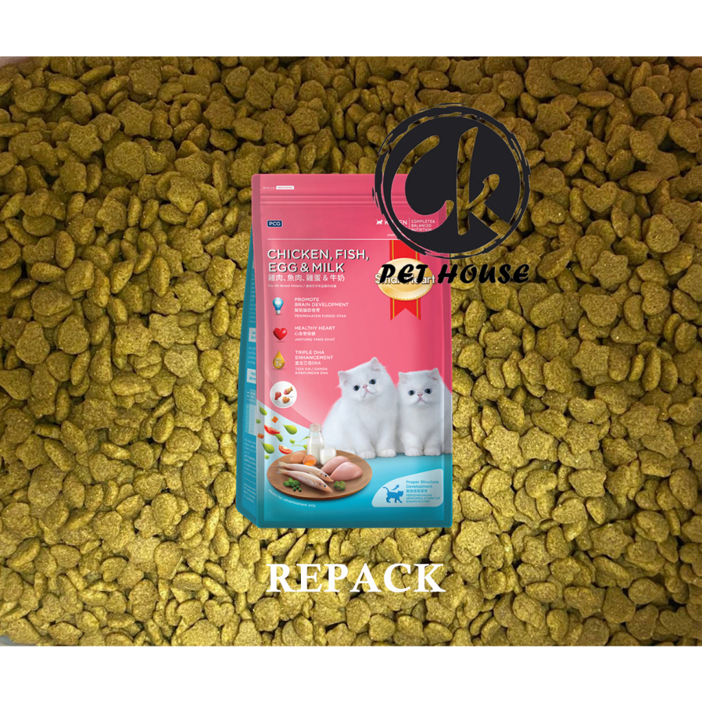Smart Heart Kitten Chicken, Fish, Egg & Milk Cat Food 1KG [REPACK ...
