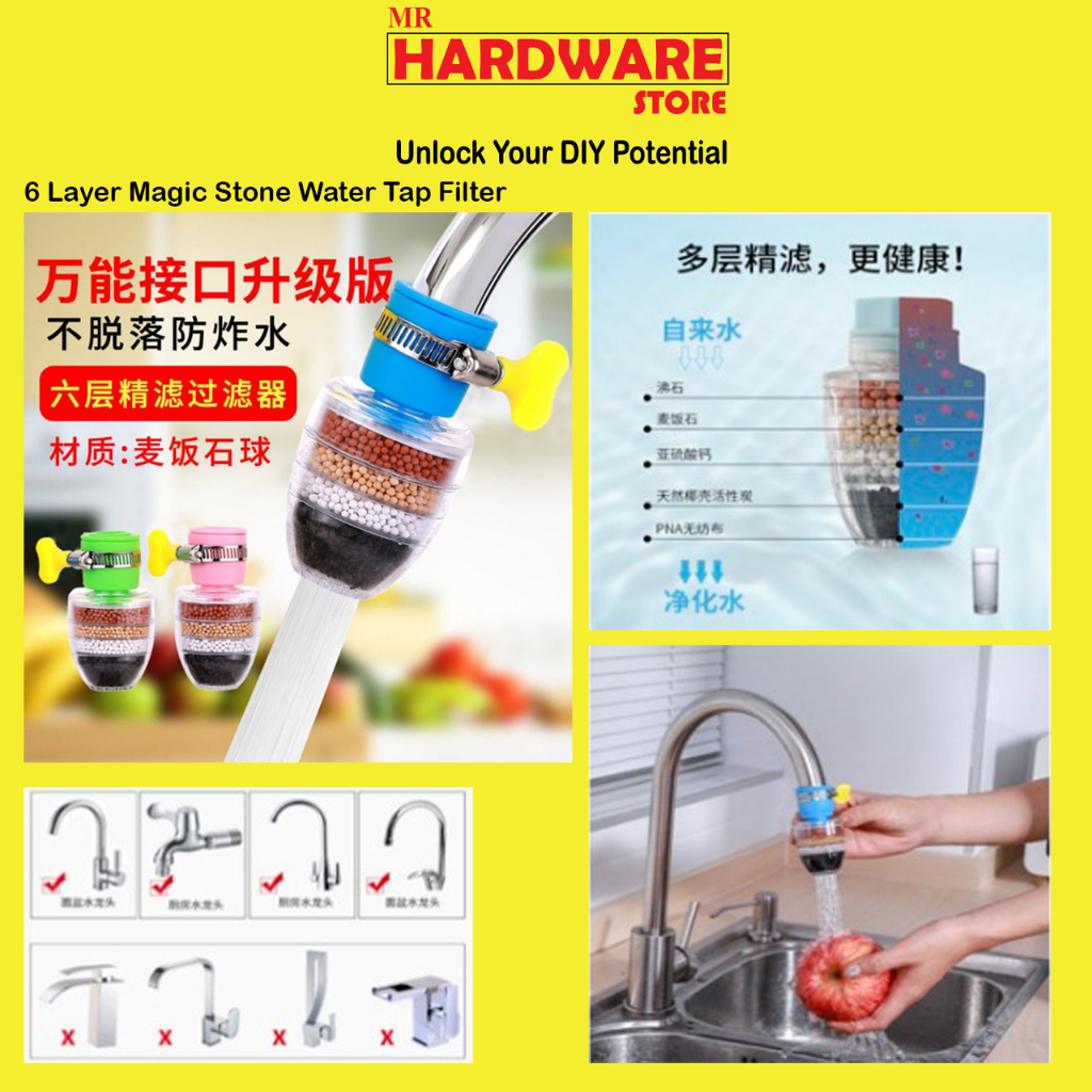 6 Layer Magic Stone Water Tap Filter (Penapis Paip Air Batu Ajaib 6 ...