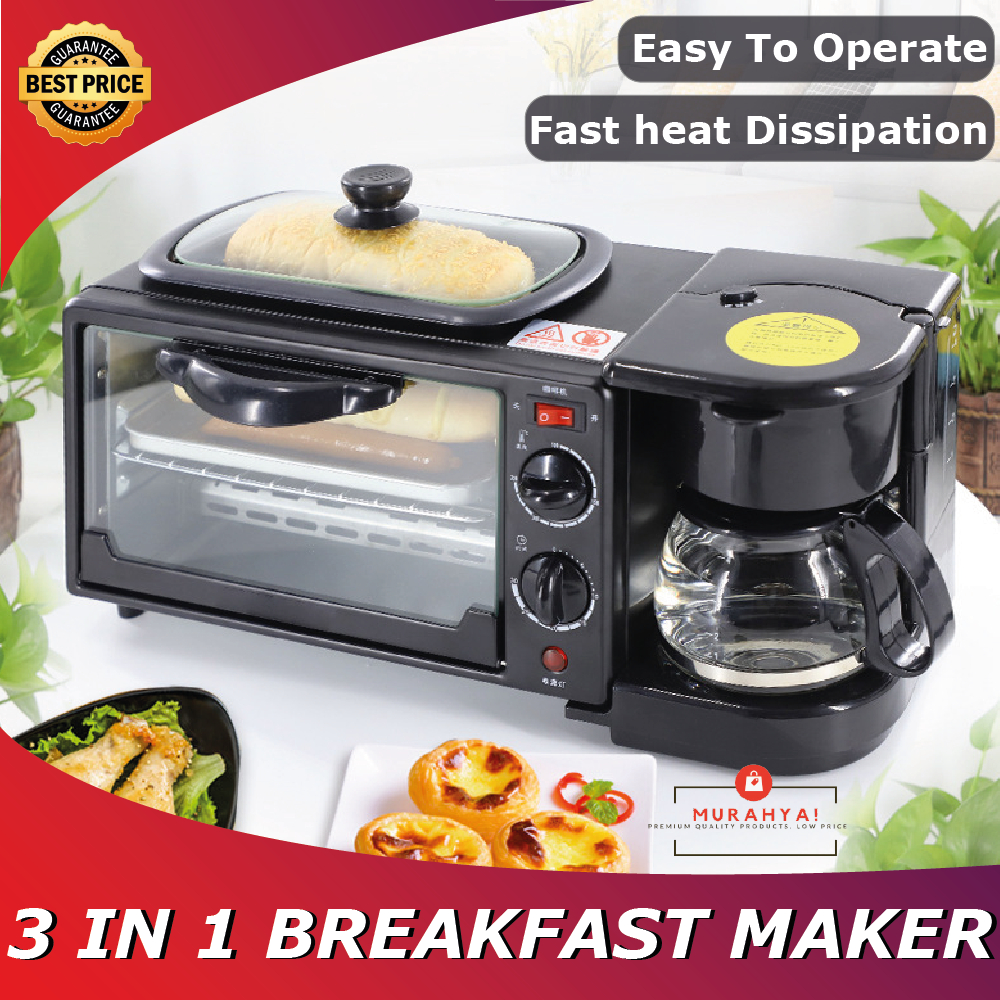 Breakfast Maker 3 IN 1 Coffee Maker Multi-Functional Electric Grill ...