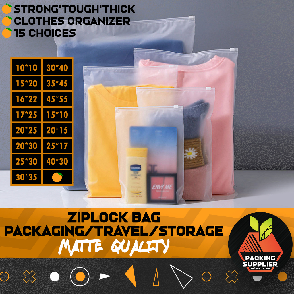 Large Size Matte Ziplock Bag Zipper Bag Plastic Zip Bag Travel Clothes ...