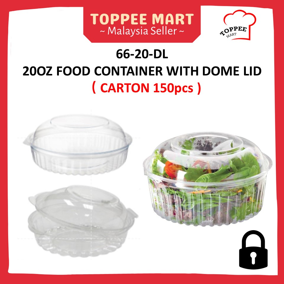 [CARTON 150pcs] 66-20DL - 20oz FOOD CONTAINER WITH DOME LID / Bekas ...