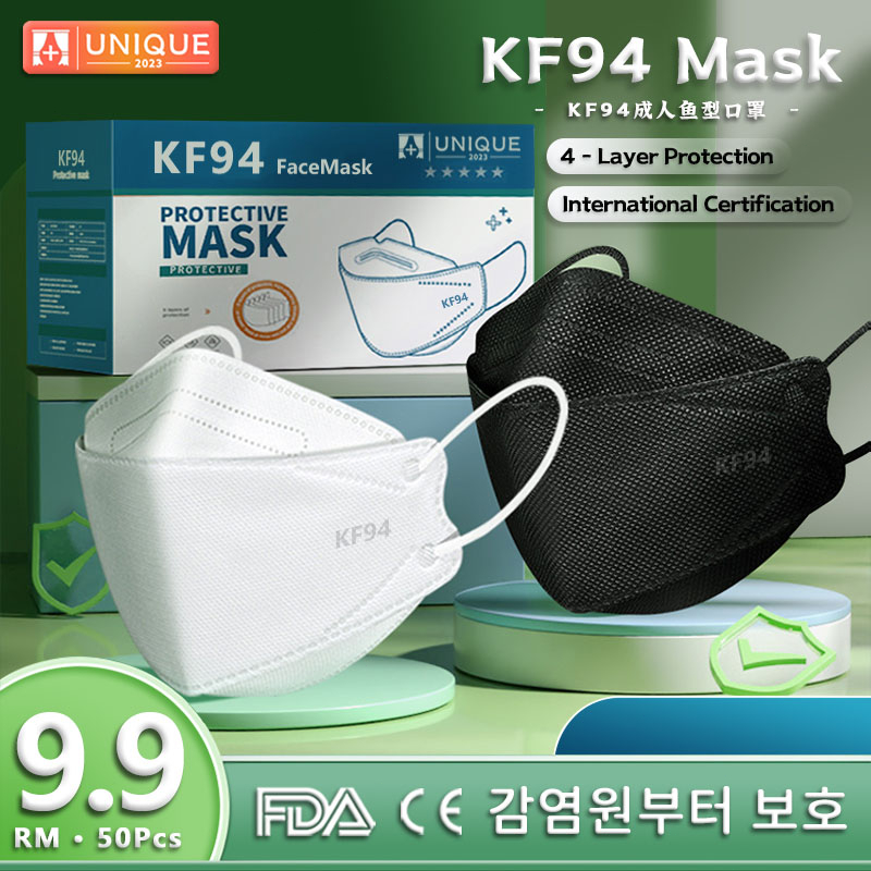 ZOCN 50PCS KF94 Face Mack 3D 4 PLY Protection Adult Earloop Face Mask Anti-Virus Covid Mask ...