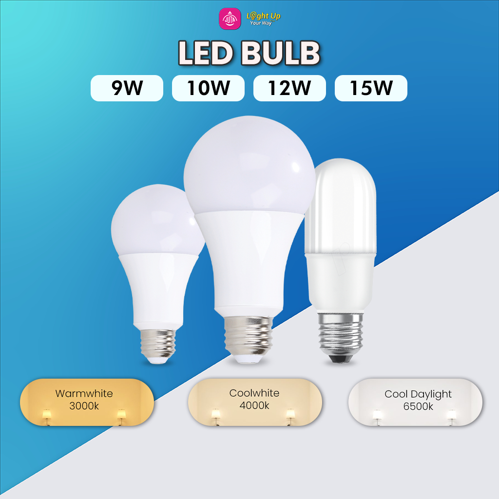 LED Bulb 5w 6w 9w 10w Daylight Warmwhite Mentol Lampu Downlight Siling ...