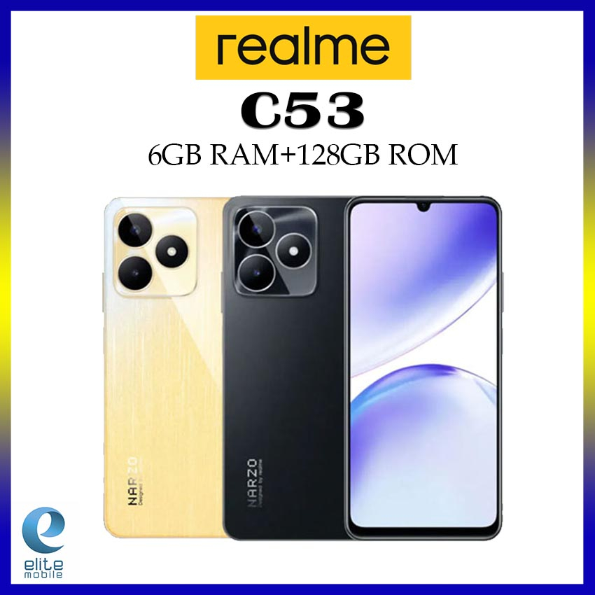 Realme C53 (6GB RAM+ 128GB ROM) Smartphone 6.74" Unisoc Tiger T612, 5000 mAh, 33W wired - 1 Year ...