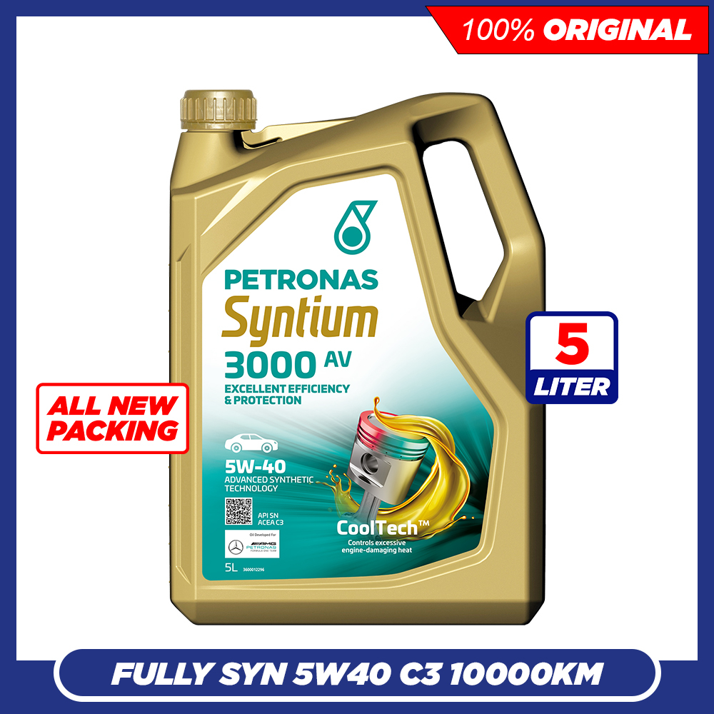 PETRONAS SYNTIUM 3000 AV 5W40 SN C3 Fully Synthetic Engine Oil (5L) | Shopee Malaysia