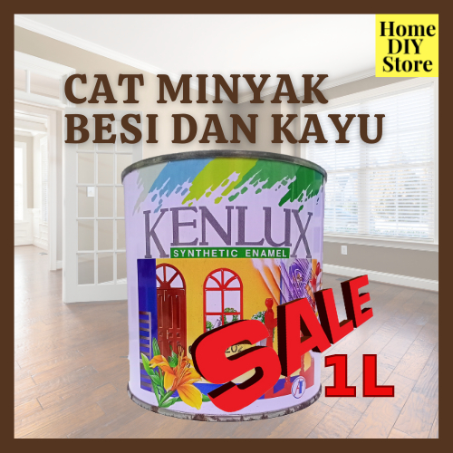 1 Liter KENLUX High Gloss Wood & Metal Paint Cat Minyak Kayu dan Besi ...