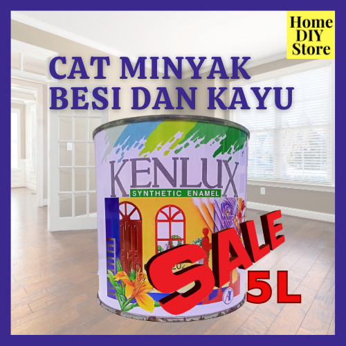 5 Liter KENLUX High Gloss Wood & Metal Paint Cat Minyak Kayu dan Besi ...