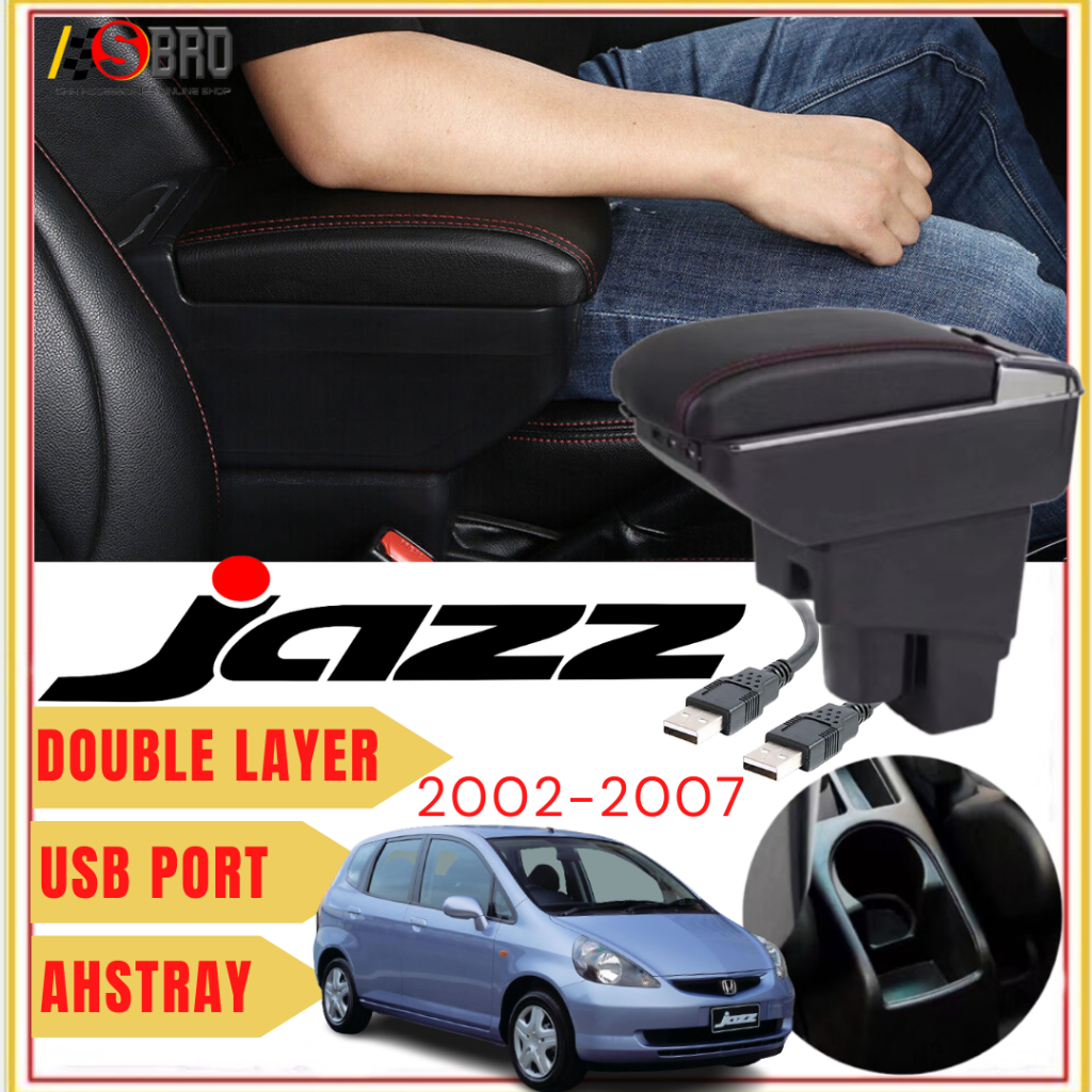 Honda Jazz 2002-2007 Armrest Double Layer Adjustable With 7 USB ...