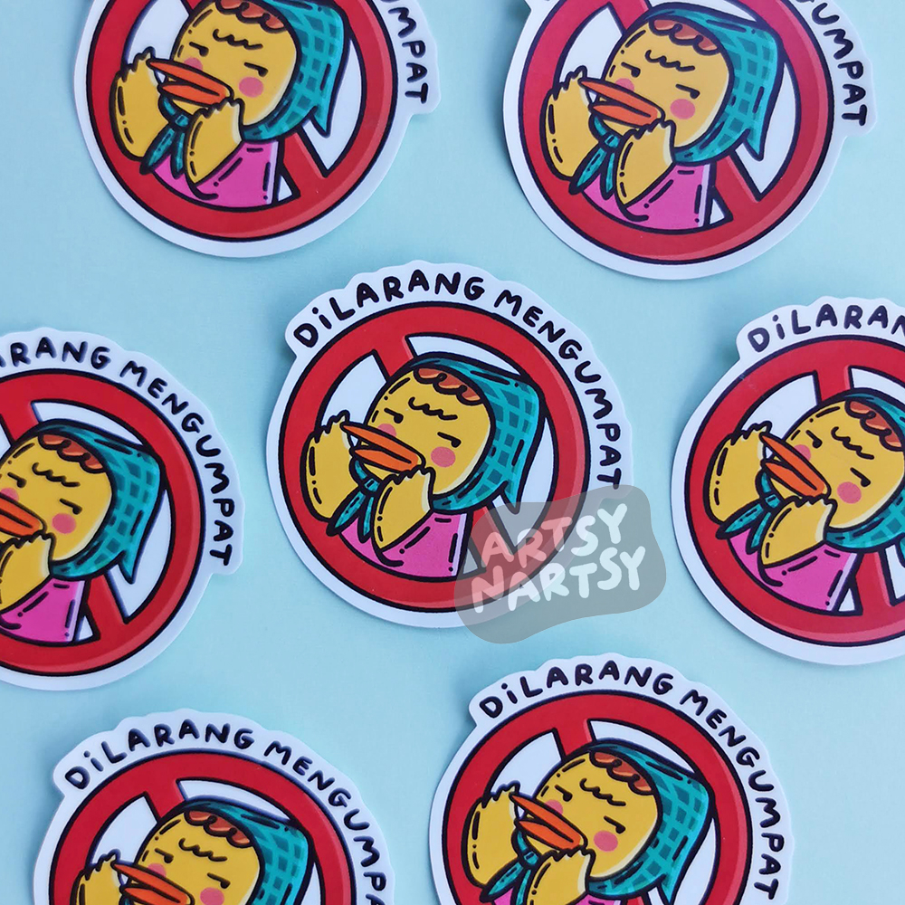 Waterproof/Vinyl Sticker Flake - Dilarang Mengumpat | Shopee Malaysia