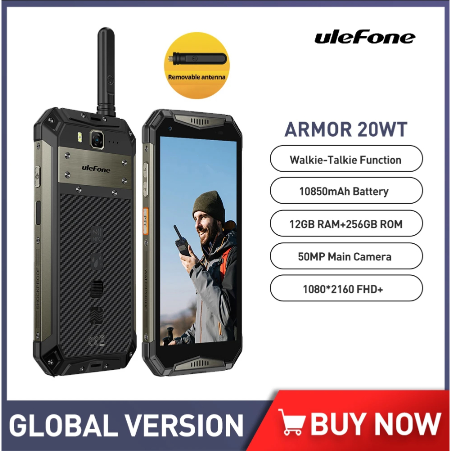 Ulefone Armor 20WT Rugged Waterproof Smartphone Walkie-Talkie 10850mAh Mobile Phones 20GB+256GB ...