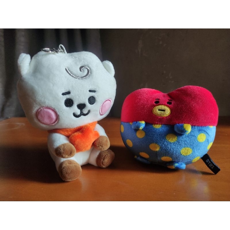 Genuine BTS OFFICIAL BT21 KPOP Mascot Plush Doll - TATA & JIN RJ ...