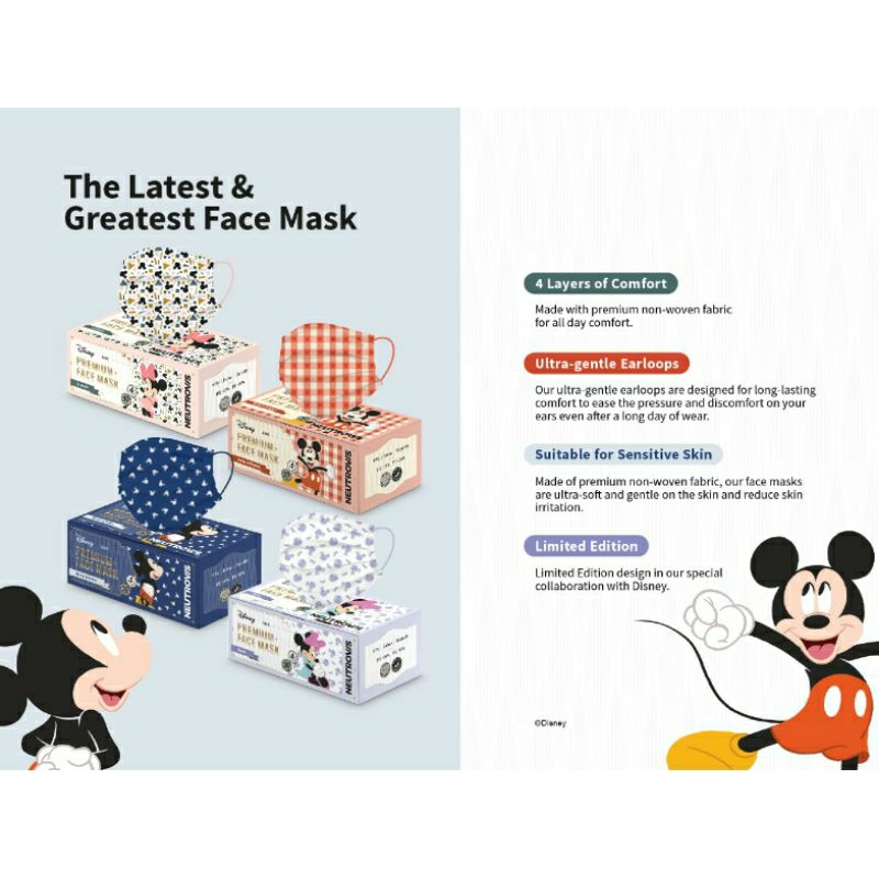 Neutrovis Adult 4ply Premium Face Mask 30'S| Disney Series | Shopee ...