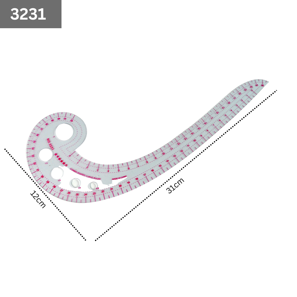 🌸 Tailor Measuring Kit Clear Sewing Ruler Curve Straight Transparent ...