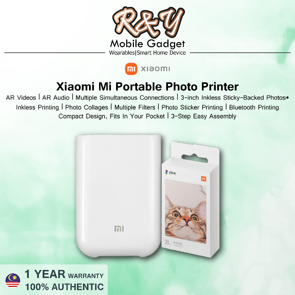 Xiaomi Portable Photo Printer AR Printer 400dpi With DIY Share 500mAh ...