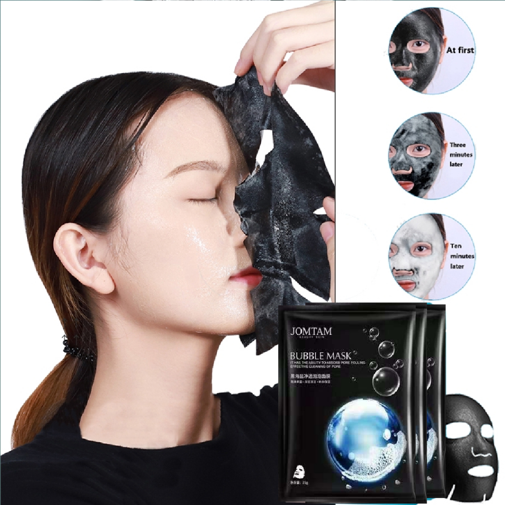 (10pcs) Bubble Amino Acid Bamboo Charcoal Deep Pore Facial Mask muka ...