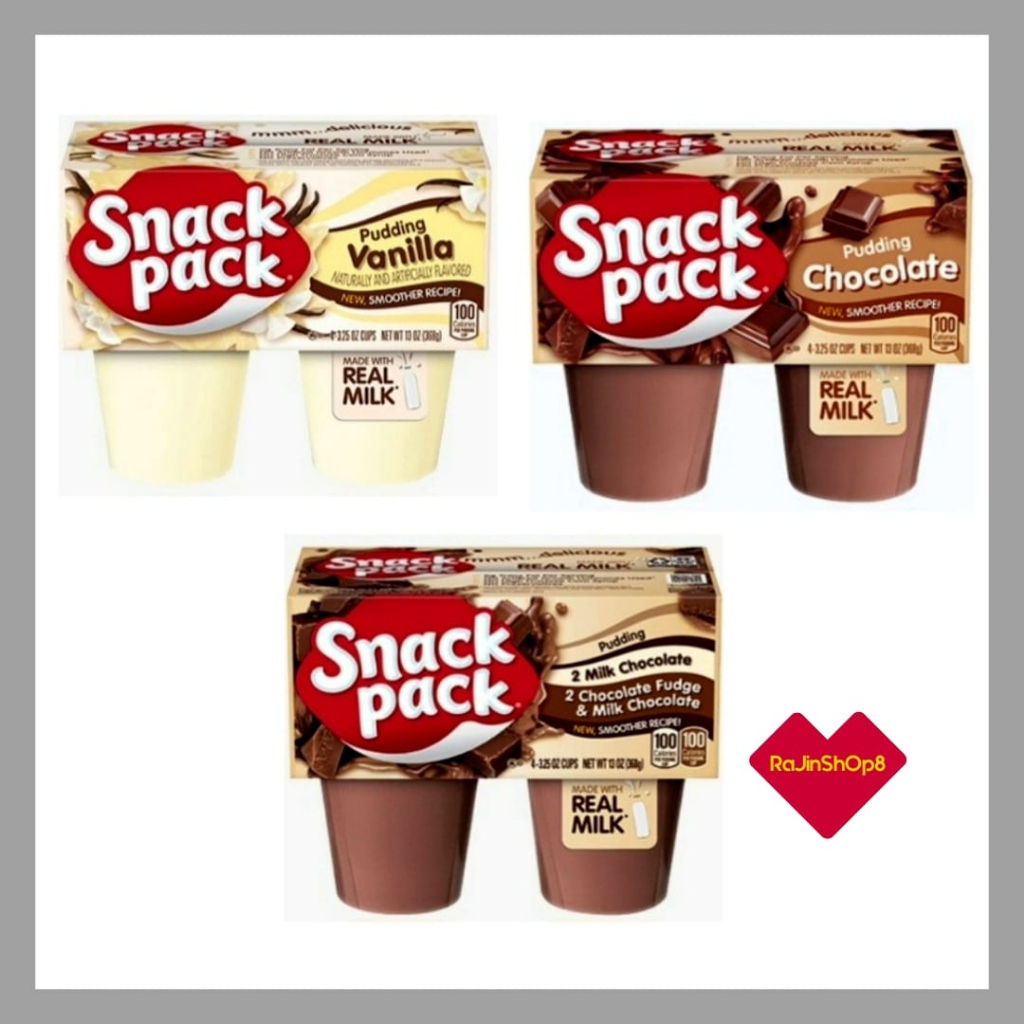 SNACK PACK Chocolate Pudding / Vanilla Pudding / Milk Chocolate / Lemon / Butterscotch , 4 Cups ...
