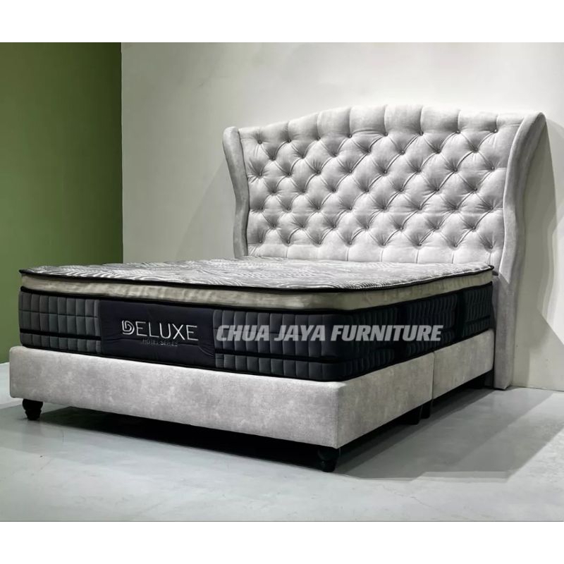 KATIL QUEEN CHESTERFIELD NEW CROWN DESIGN (BEDFRAME MEWAH) | Shopee ...