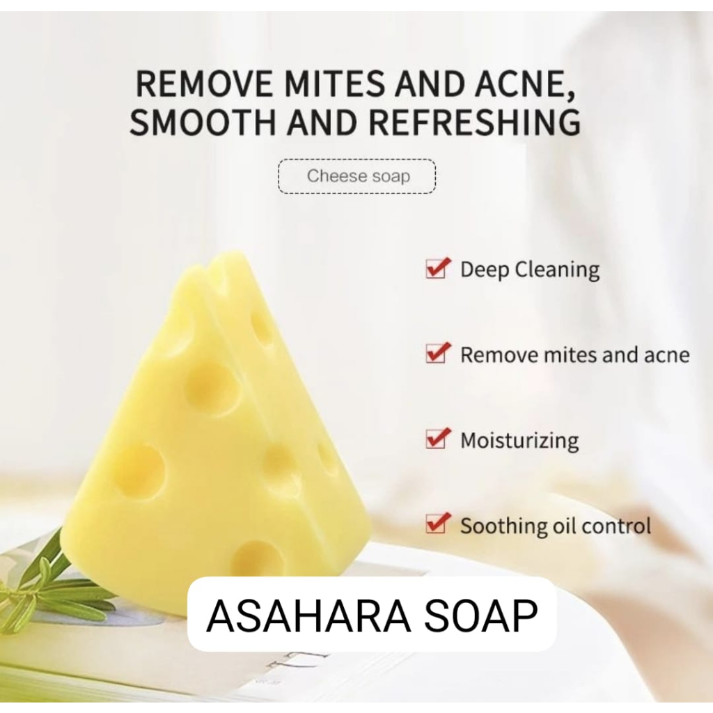 BRIGHTENING CHEESE SOAP 70G ASAHARA FOR SKIN PIMPLE,BRIGHTENING,DARK ...