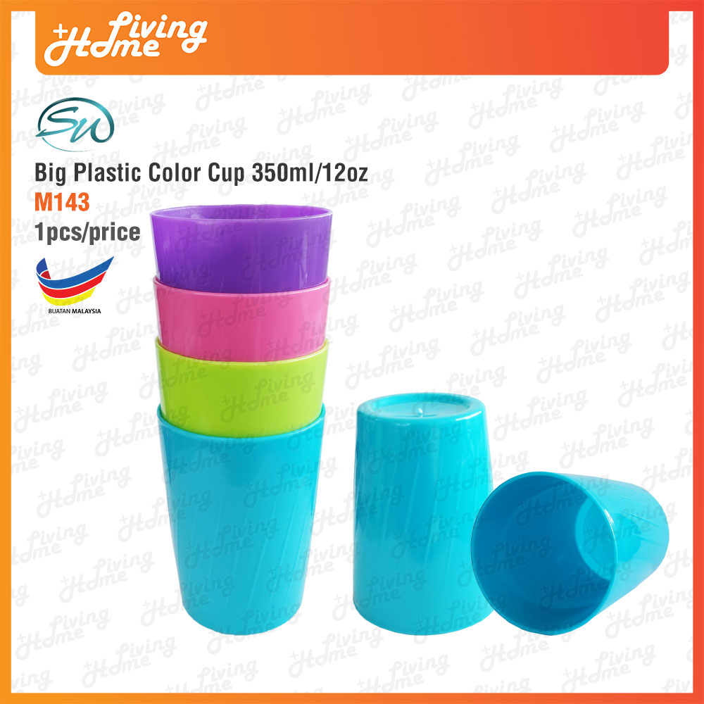 Big Color Plastic Cup / Cawan Cangkir Plastik 350ml 12oz - M143 Plastic ...