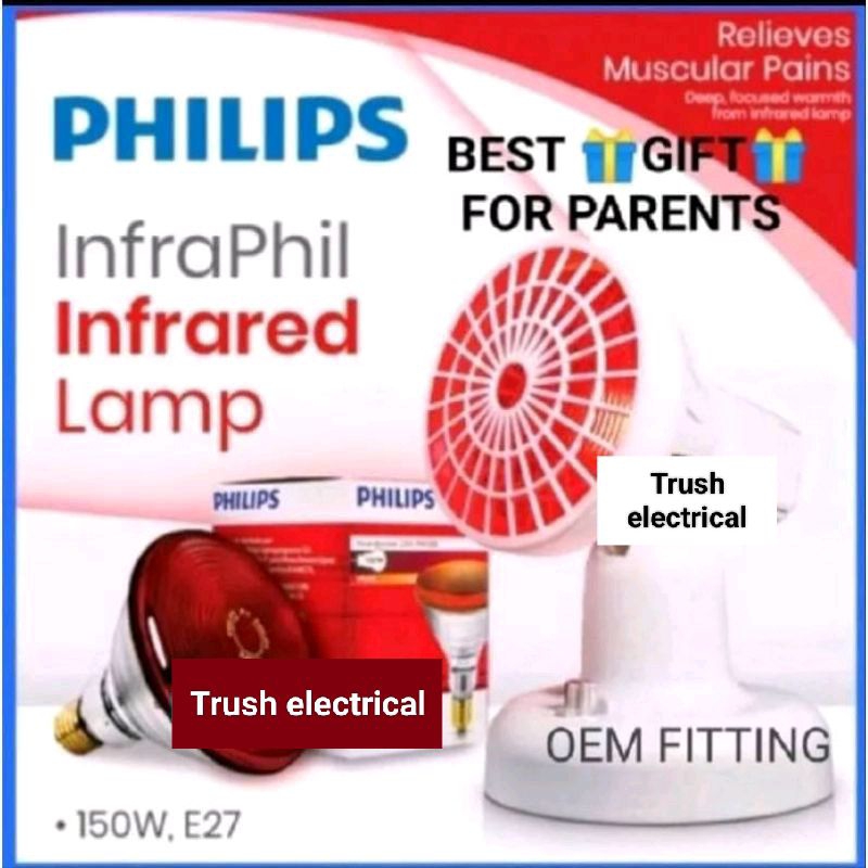 Philips 150W InfraPhil Infrared Dimmable Lamp Relieve Muscle Muscular ...