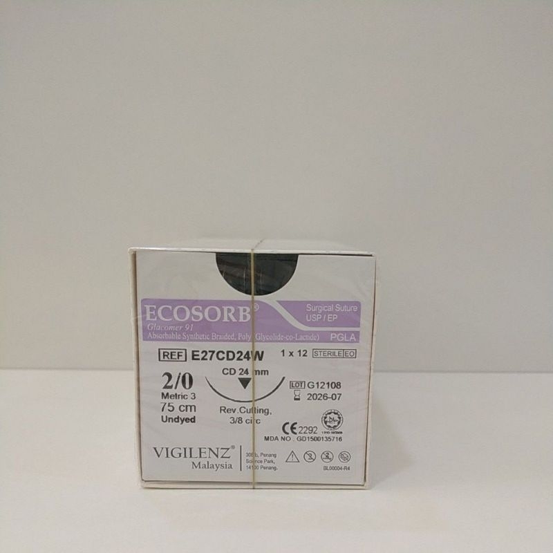 Vigilenz Ecosorb Surgical Suture, Absorbable Suture, 12pcs/box | Shopee ...