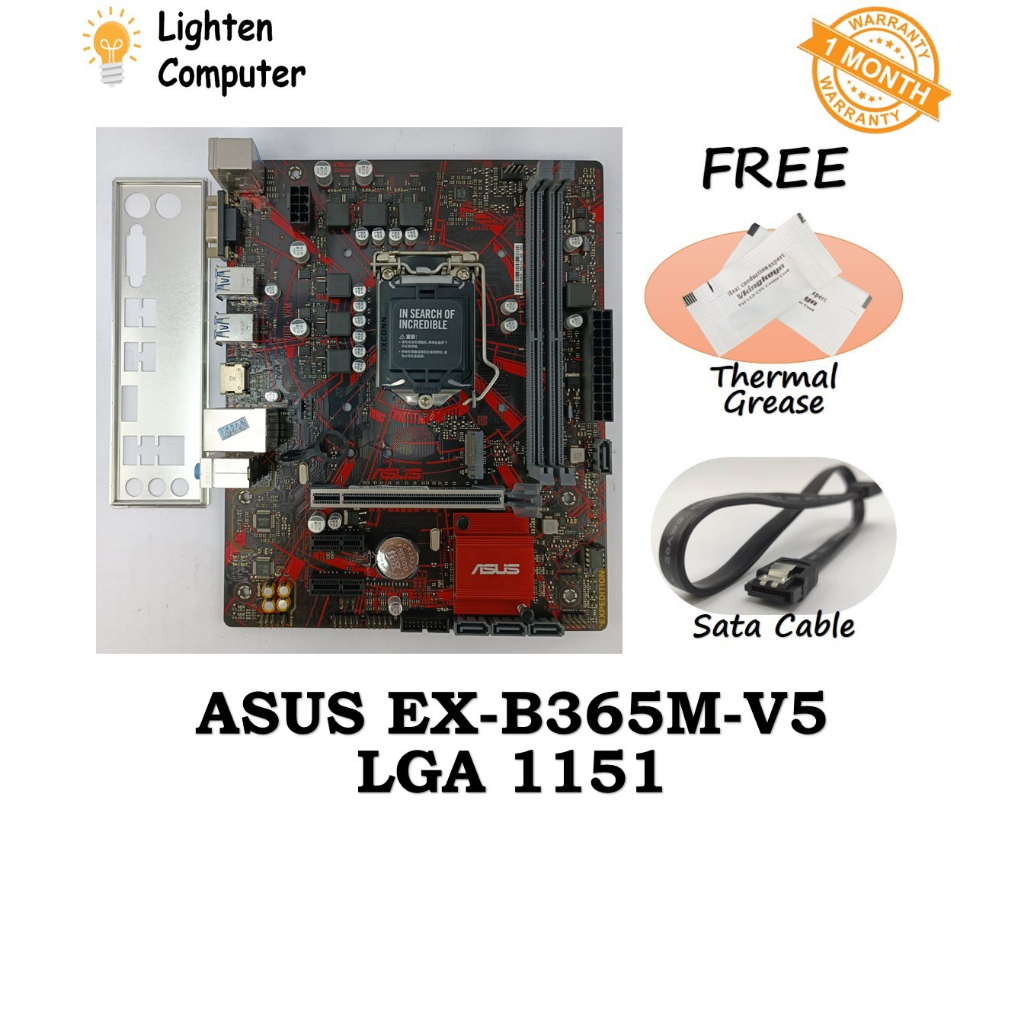 Asus EX-B365M-V5 Motherboard | B365 | LGA 1151 | INTEL 8th 9th Gen | mATX Micro ATX - USED ...