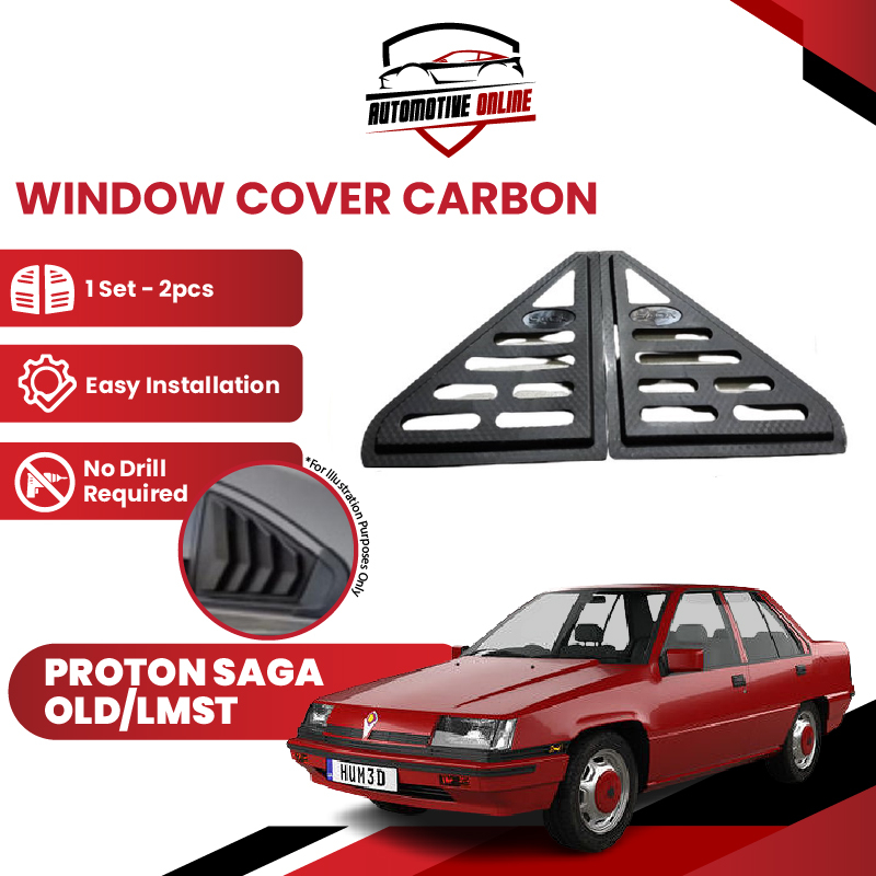 Proton Saga Old/LMST/Iswara Rear Window Side Louver Cover-Carbon ...