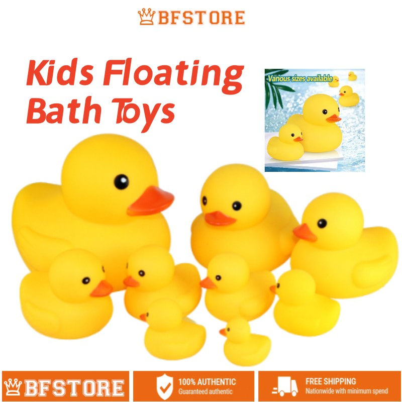 Kids Floating Bath Toys Mini Swimming Rings Rubber Yellow Ducks Fishing ...