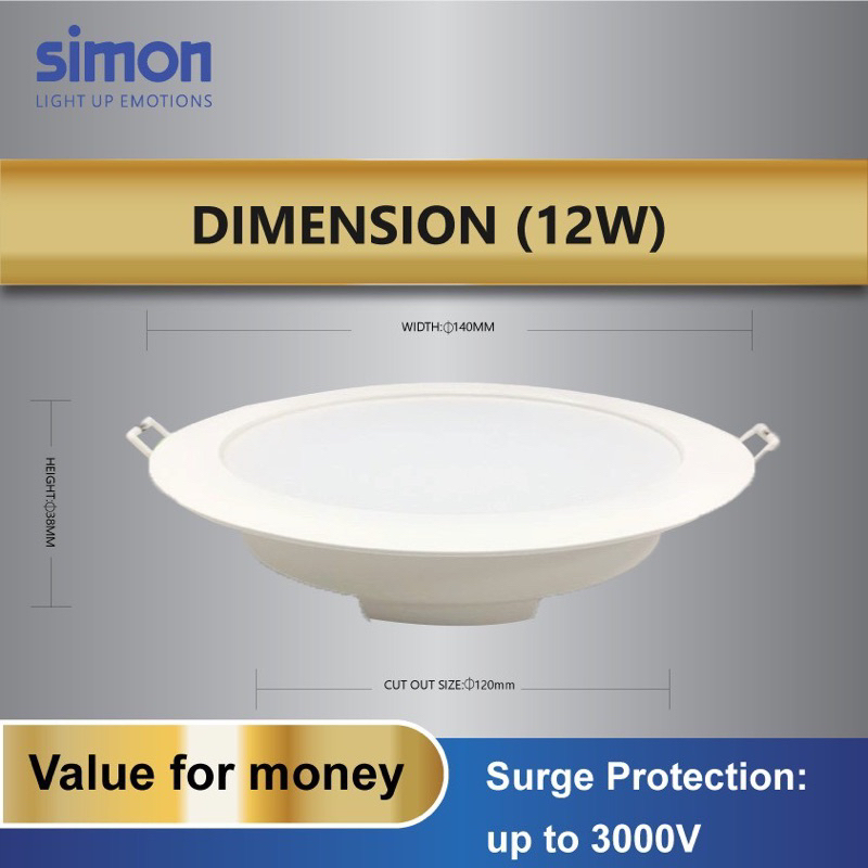 Simon Valor model LED Downlight 6inch/4inch (Sirim Approved) | Shopee ...