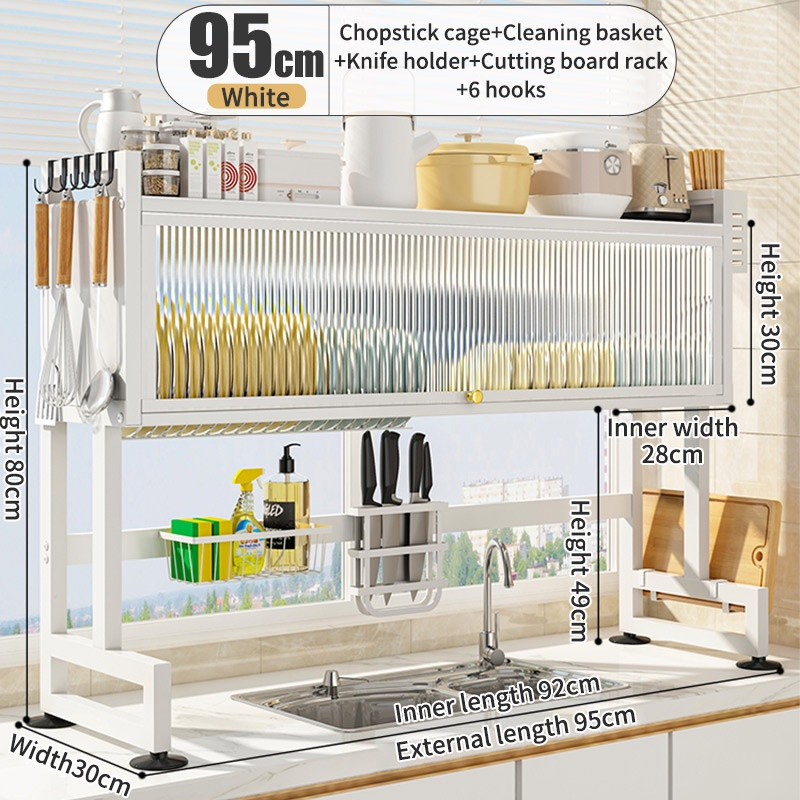 Rak pinggan Kitchen Dish shelf Rack With Cabinet organizer set/Sink ...