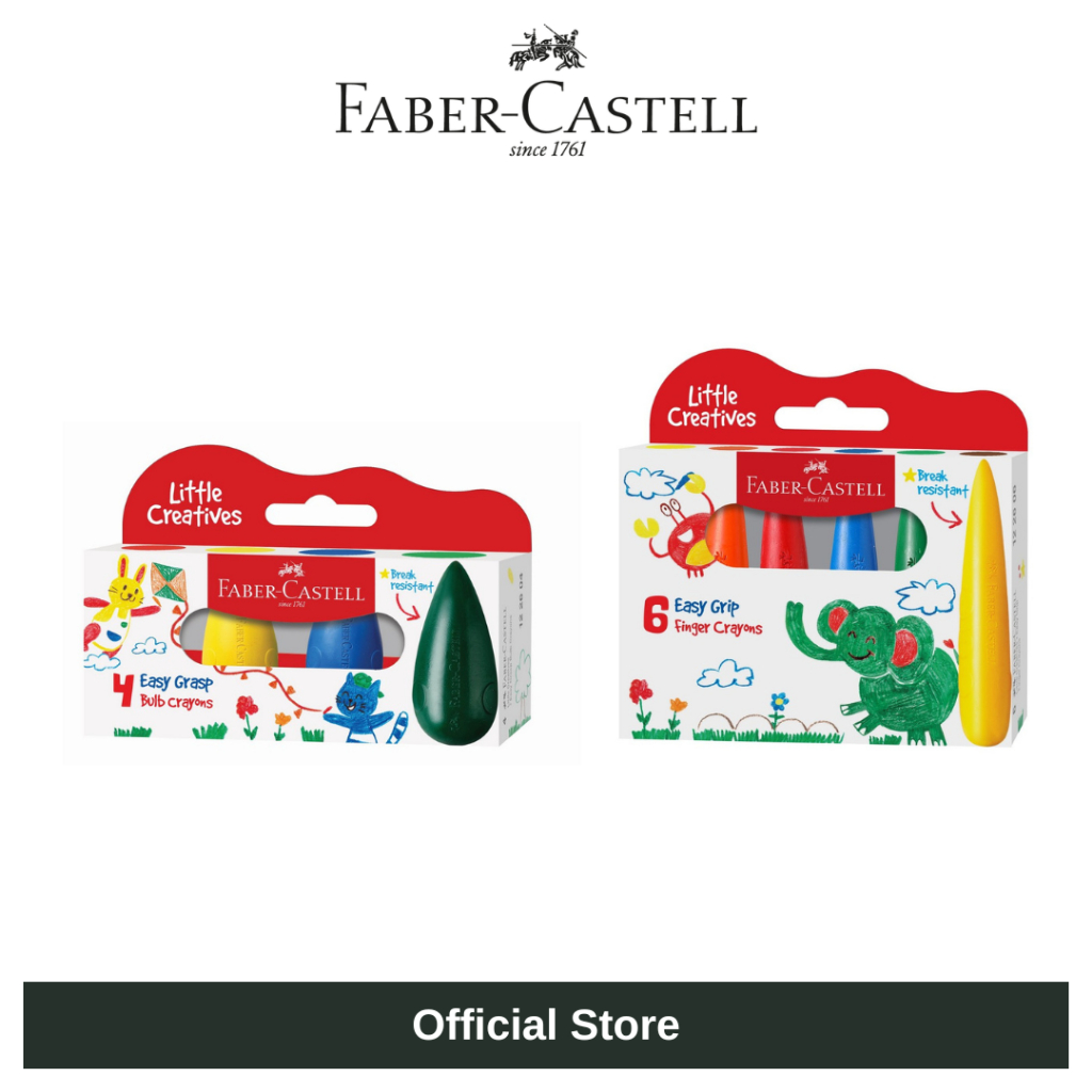 [Faber-Castell] Little Creatives Easy Grasp Crayon (Set of 4 / Set of 6 ...