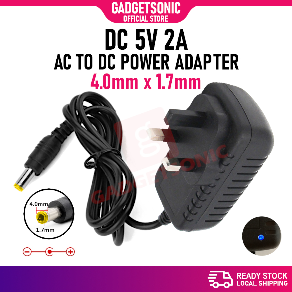AC 240V To DC 5V 2A 4mm 4.0mm x 1.7mm Power Supply Adapter UK 5V2A 2000mA Voltage Converter ...