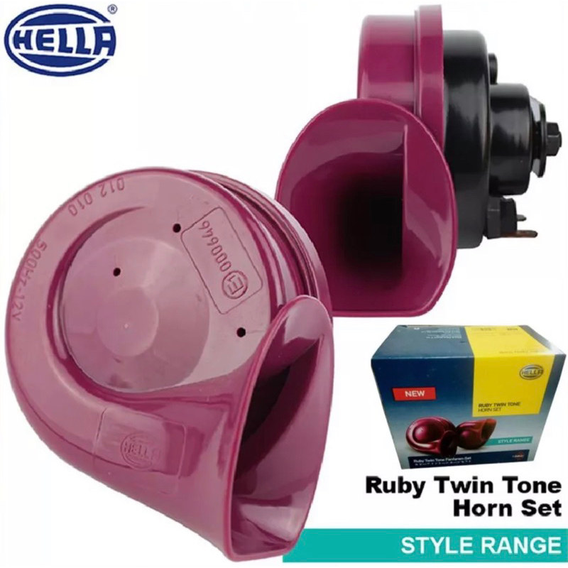 ORIGINAL HELLA Ruby Purple Twin Tone 12V Style Range Car Vehicle Horn ...