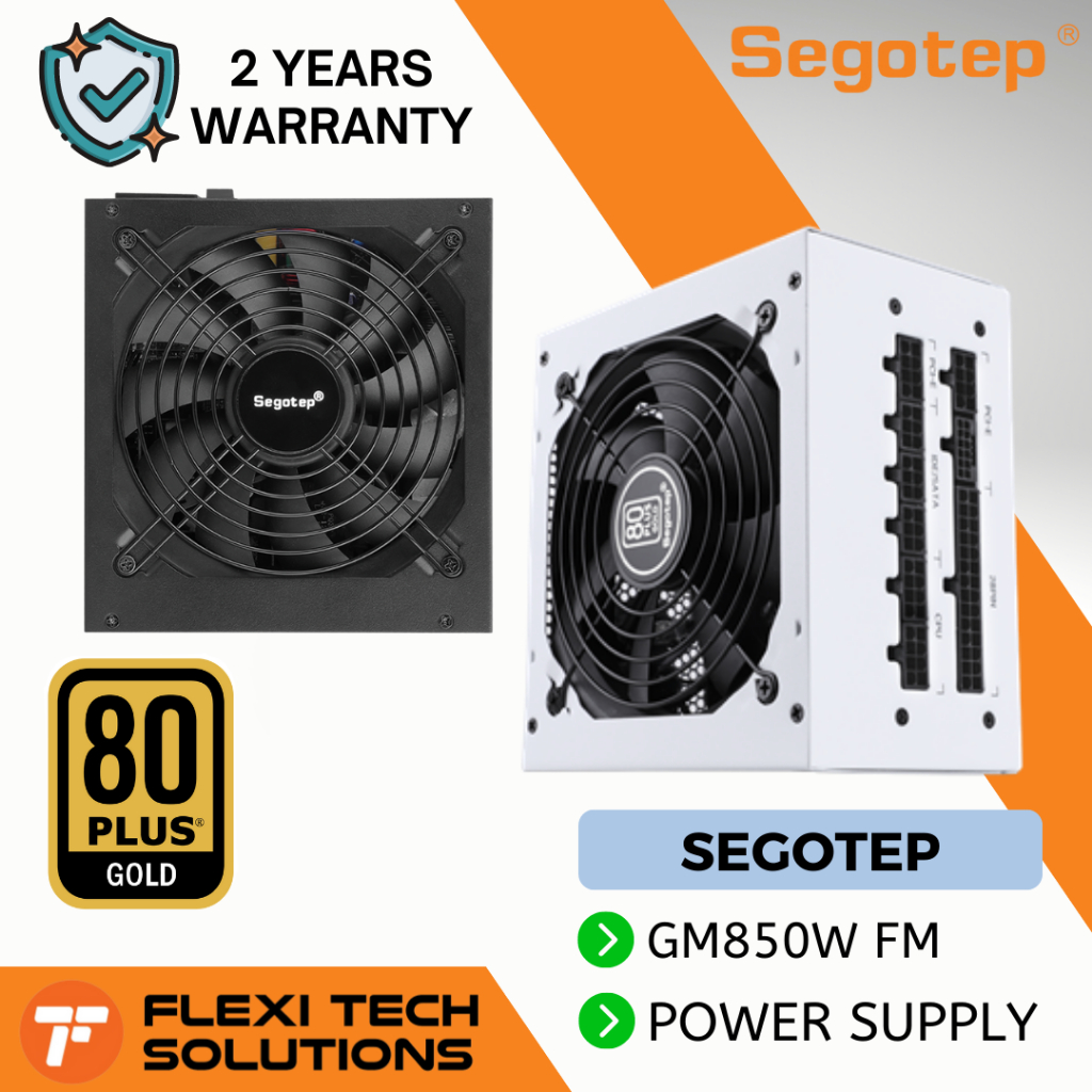 Flexi Tech SEGOTEP GM850W 80+ GOLD FM ATX3.0/PCIE 5.0 850w Full modular PSU Power Supply ...