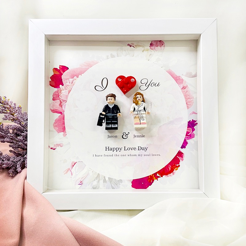 Handmade Personalised Customised Mini figures 3D photo Frame Love ...