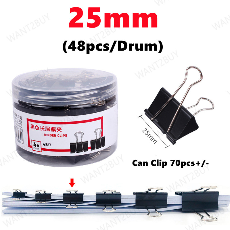 Metal Paper Double Clip Bulldog 19mm 25mm 32mm 41mm 51mm klik kertas ...