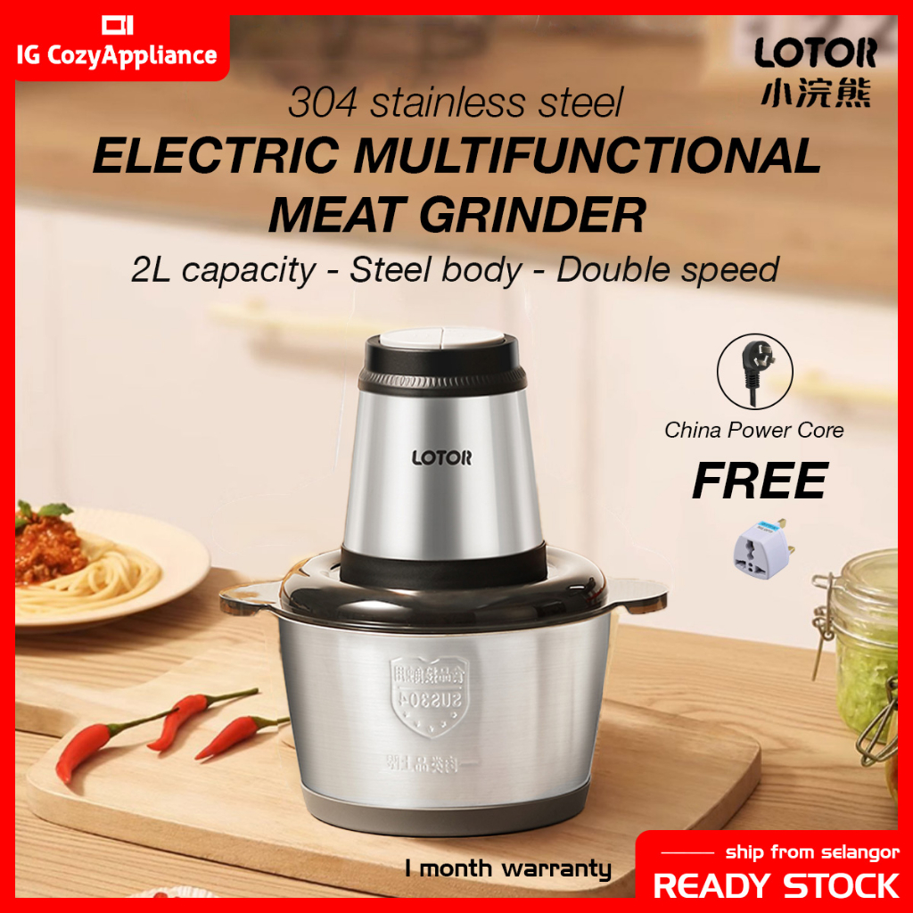 LOTOR Meat Grinder Multifunctional 2 Liter 304 Stainless Stell Cutter ...