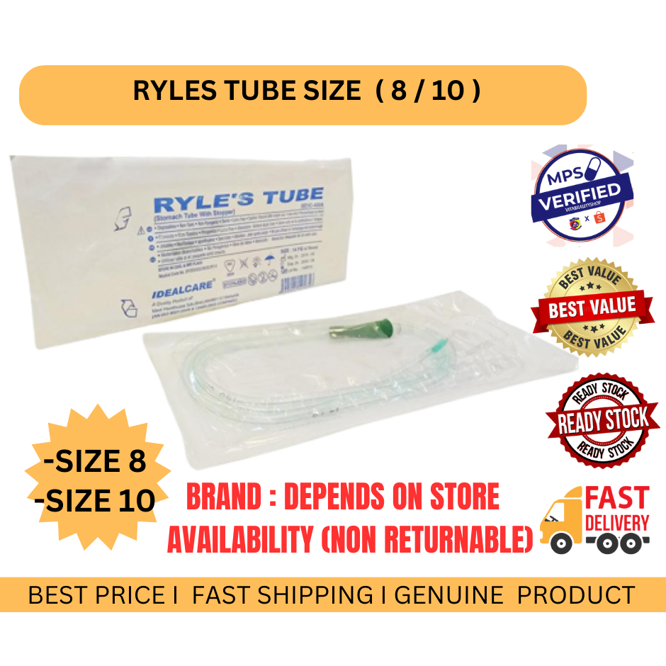 Ryles Stomach Tube (Adult Feeding Tube) - Sizes ( 8 / 10 ) | Shopee ...