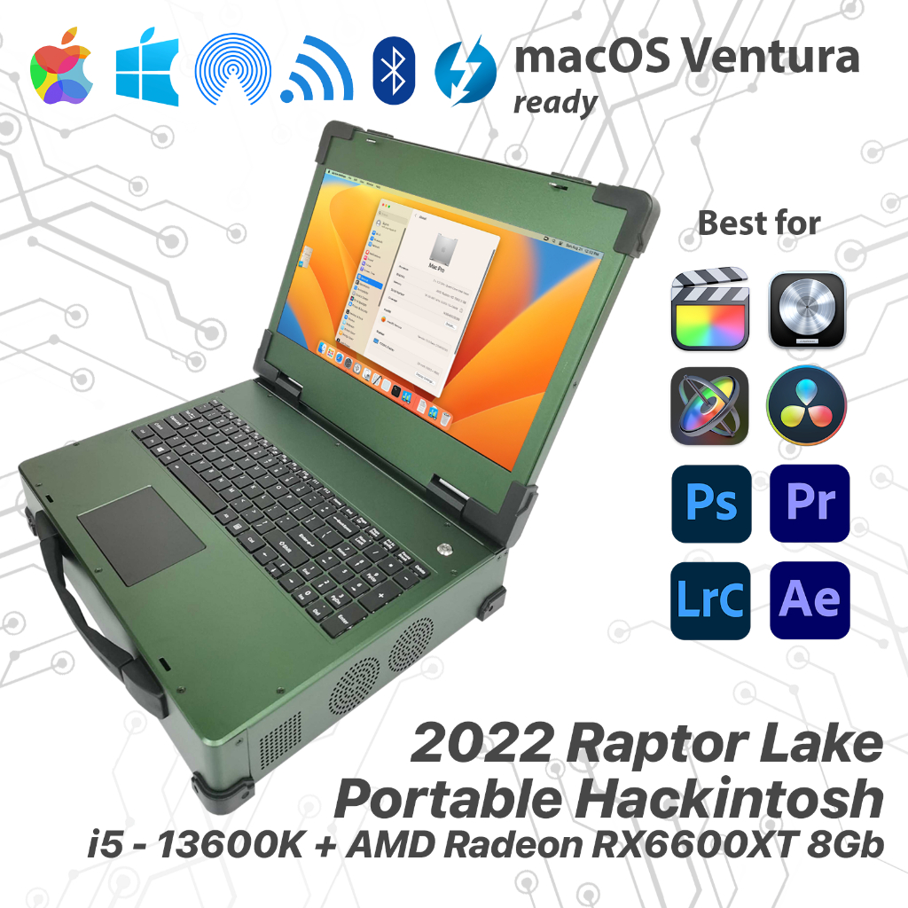 2022 Raptor Lake Portable ITX Workstation Hackintosh for On-The-Go ...