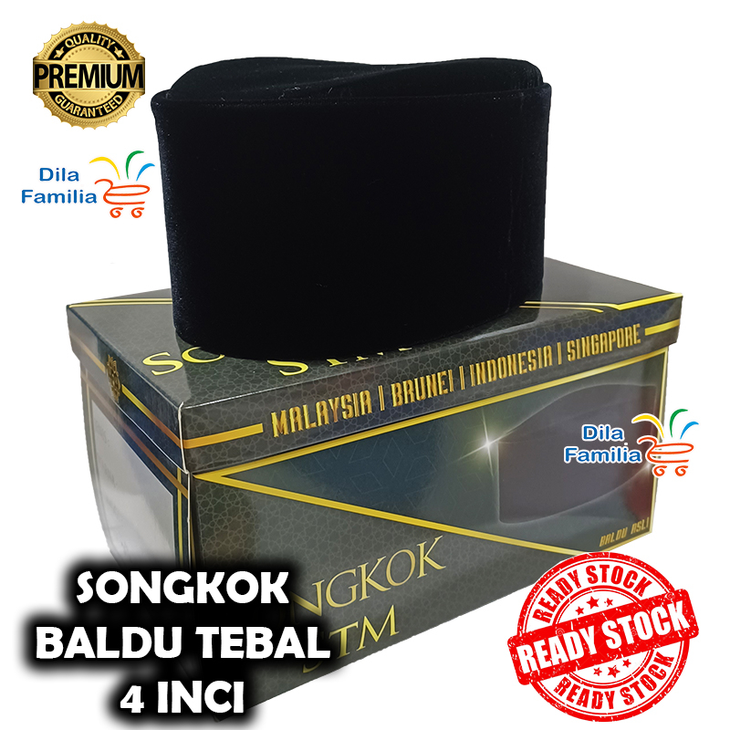 Songkok Baldu Tebal SOB Exclusive Tinggi 4 Inci 5 Inchi 4 1/2 Inch ...