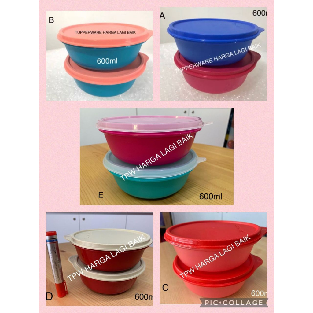 Tupperware Modular Bowl 600ml (2pcs) / Air and Liquid Tight (Kedap ...