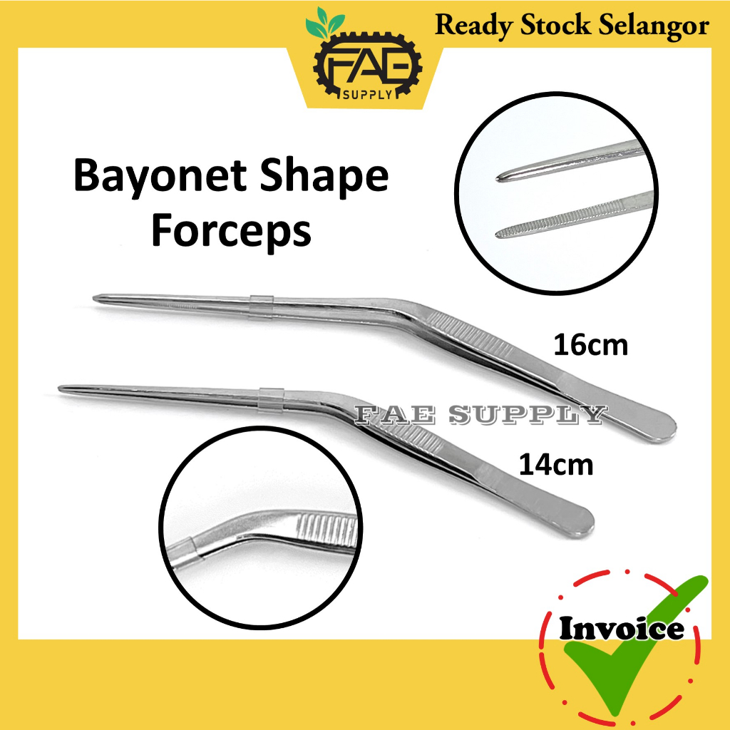 Stainless Steel Bayonet Shape Forceps 不锈钢膝状镊子 Laboratory Tools Lab ...